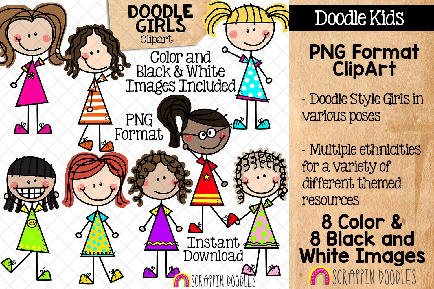 Stick People Children Clipart