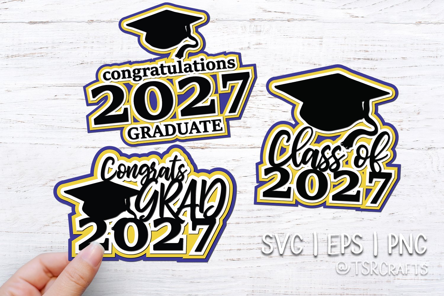 Class of 2027 SVG & Sticker Bundle - Layered grad designs (1377445 ...