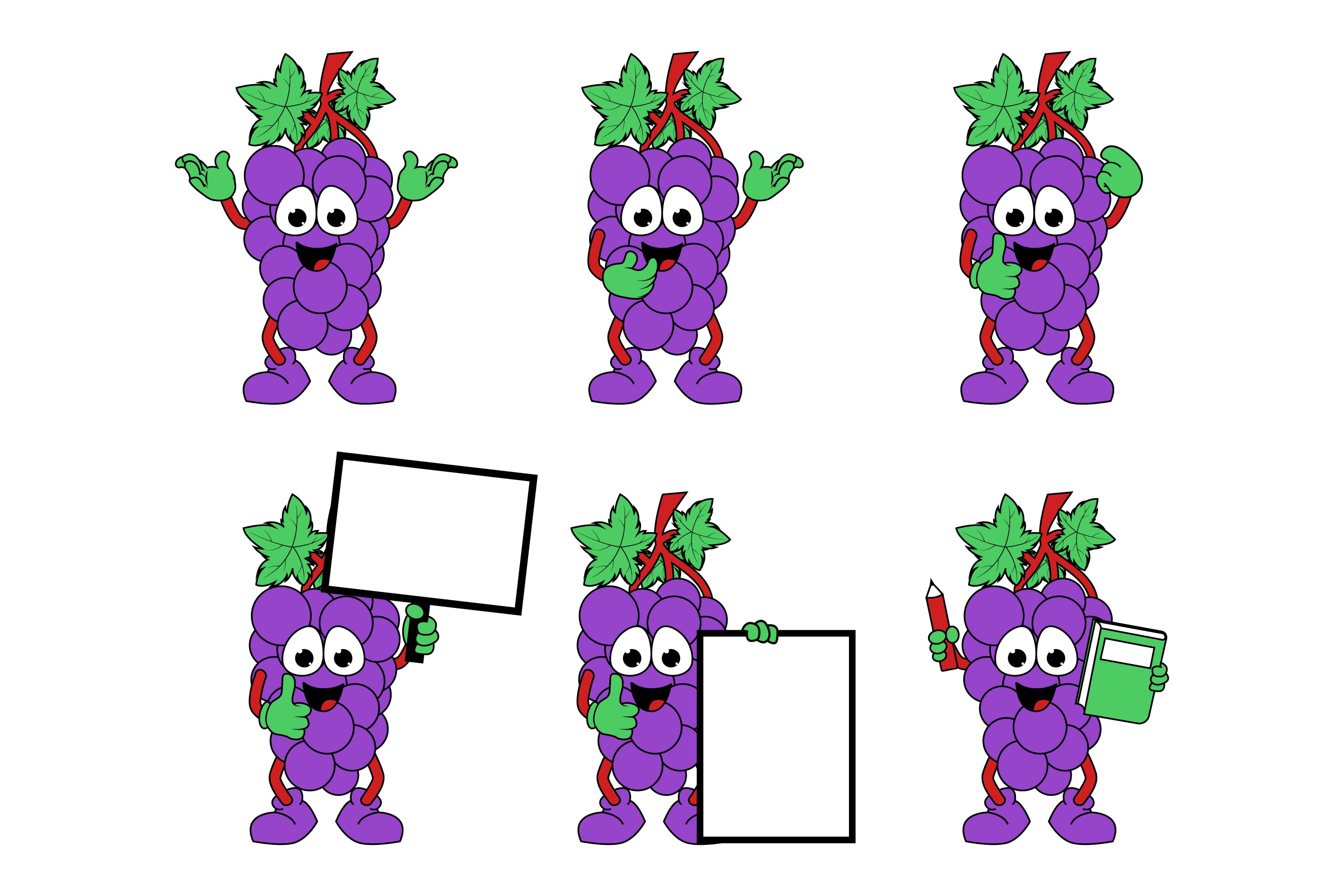 Cute Grape Cartoon