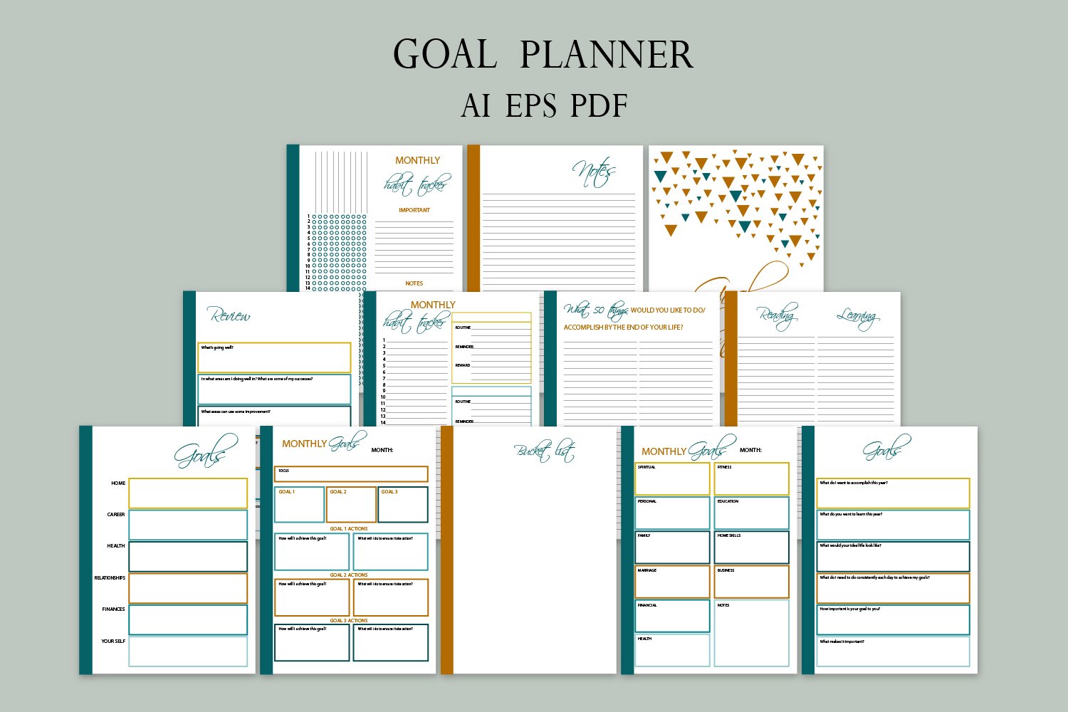Goal planner (1780016) | Planner Templates | Design Bundles