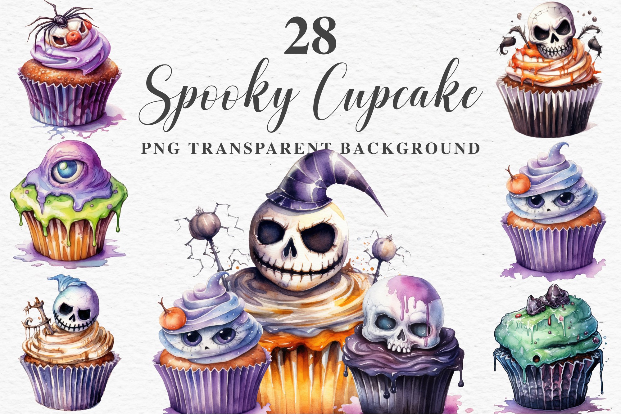Clipart Cupcake Di Halloween Halloween Cupcakes With Funny Monsters