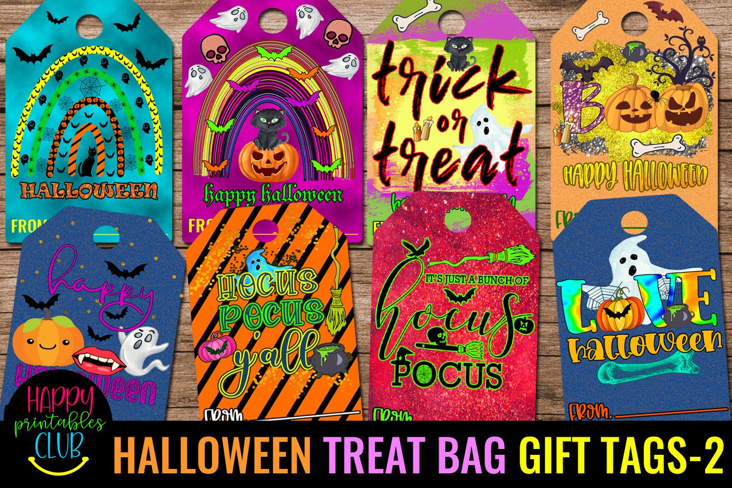 Halloween Gift Tags Labels- Halloween Treat Bag Tags