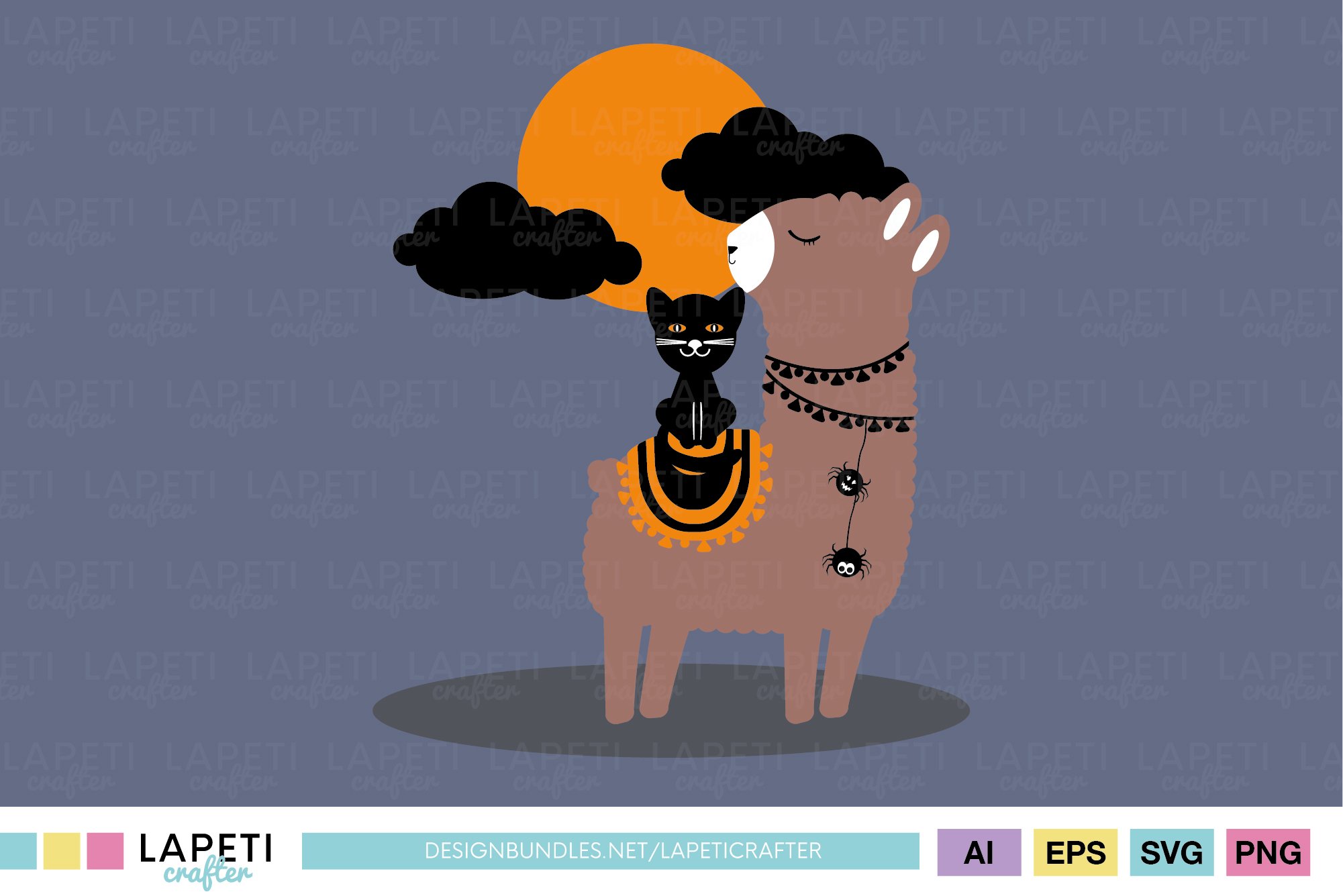 Halloween llama vector illustration | Ai - EPS - SVG - PNG