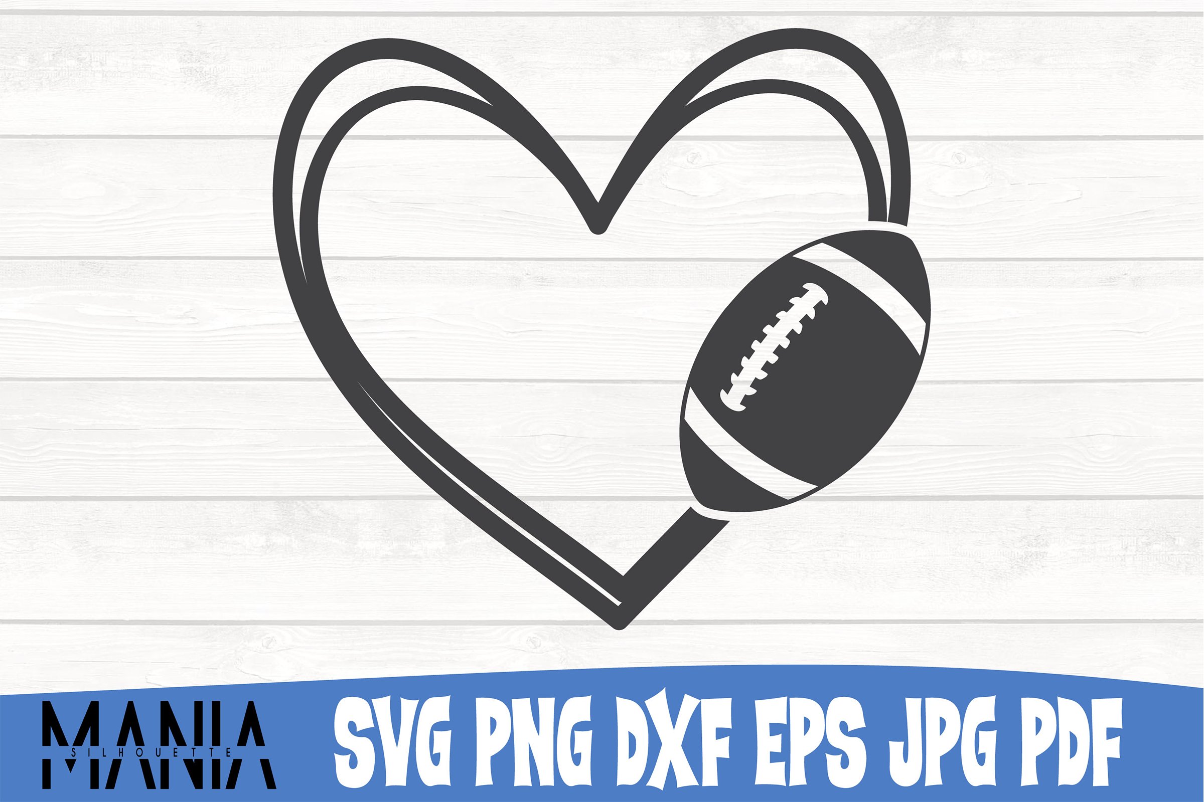 Football Heart Silhouette