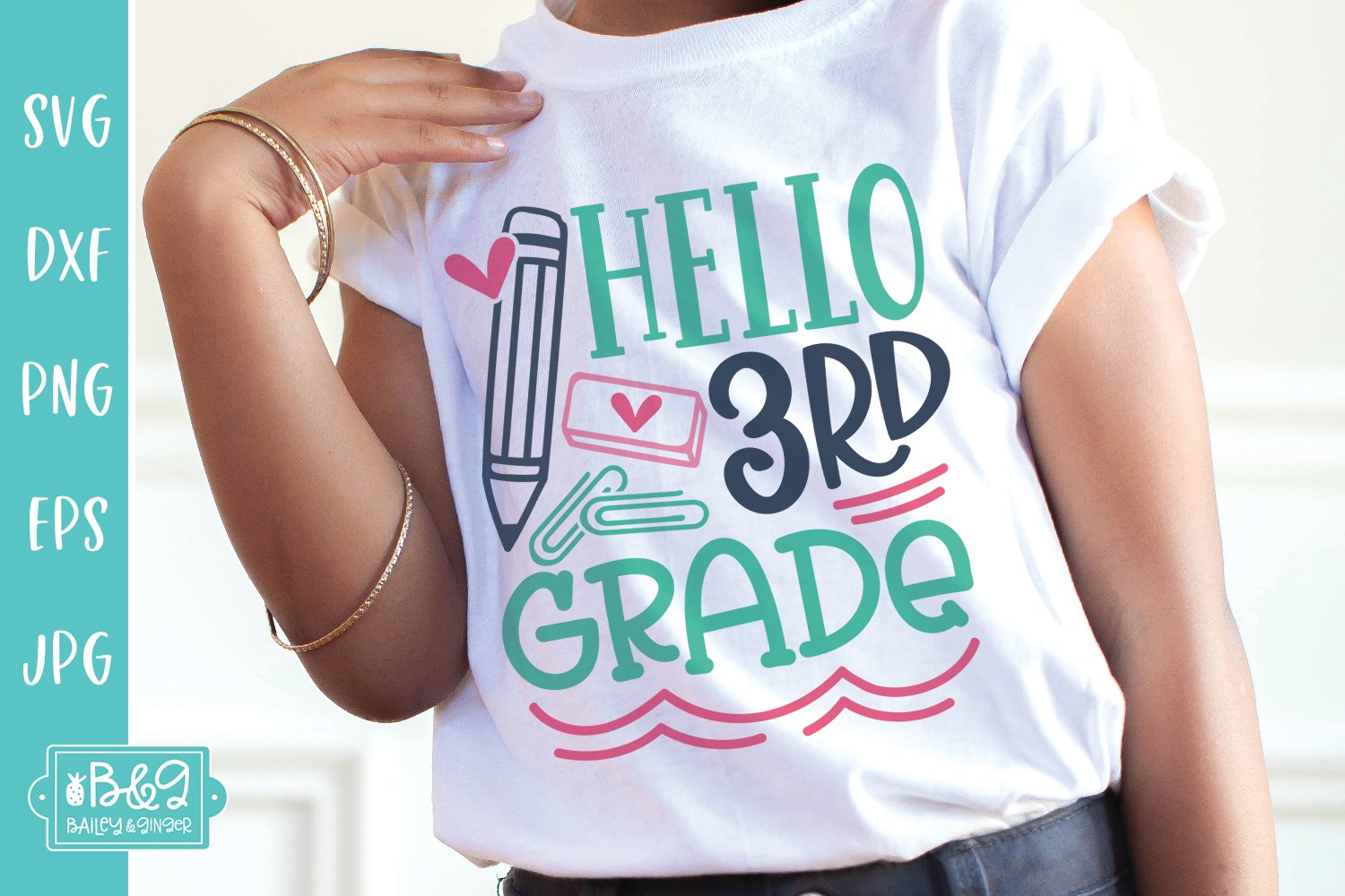 Hello 3rd Grade - First Day of School SVG Cut File