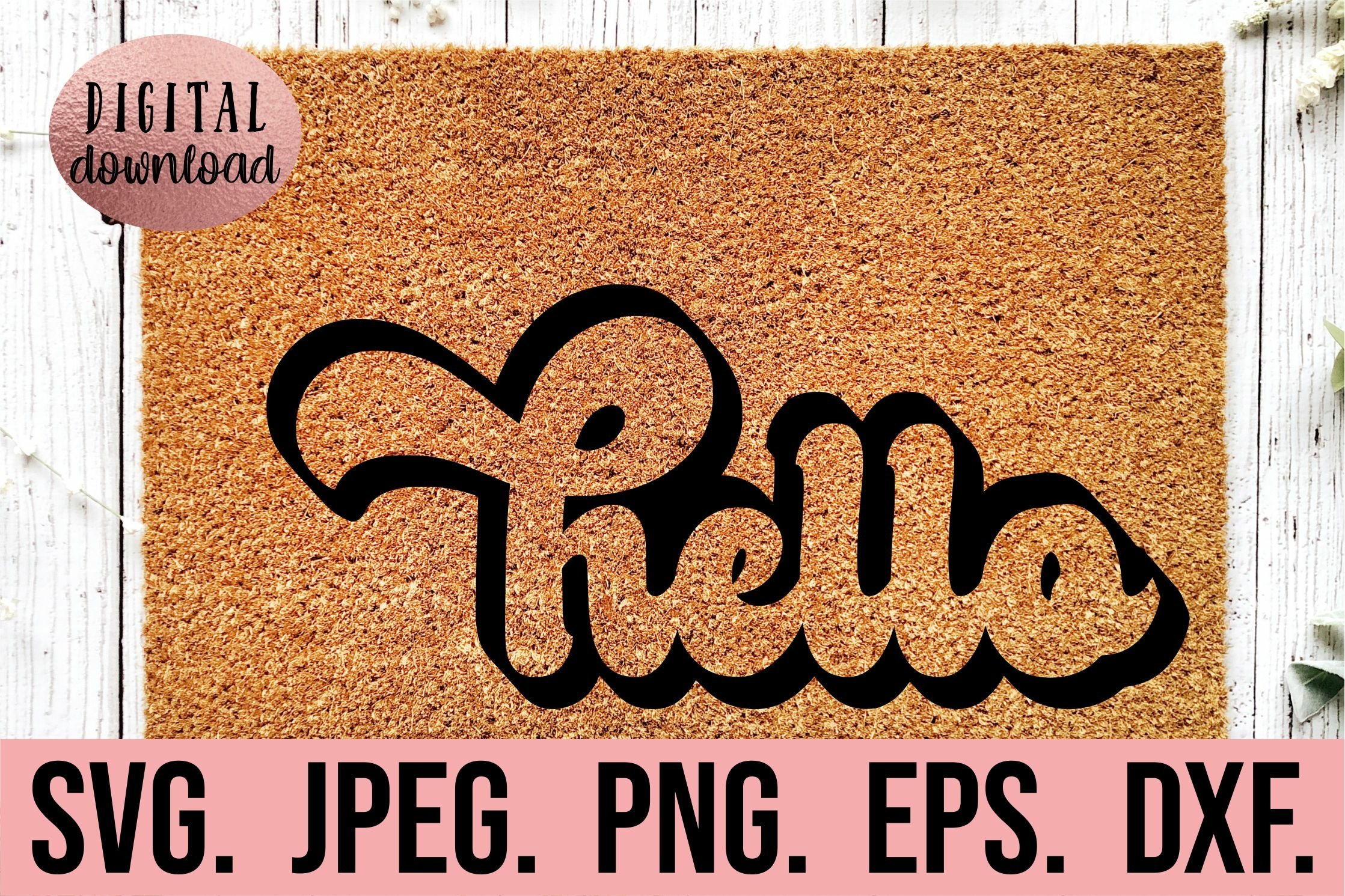 Hello Doormat SVG - Cute Welcome Sign Clipart Lettering (1794097 ...