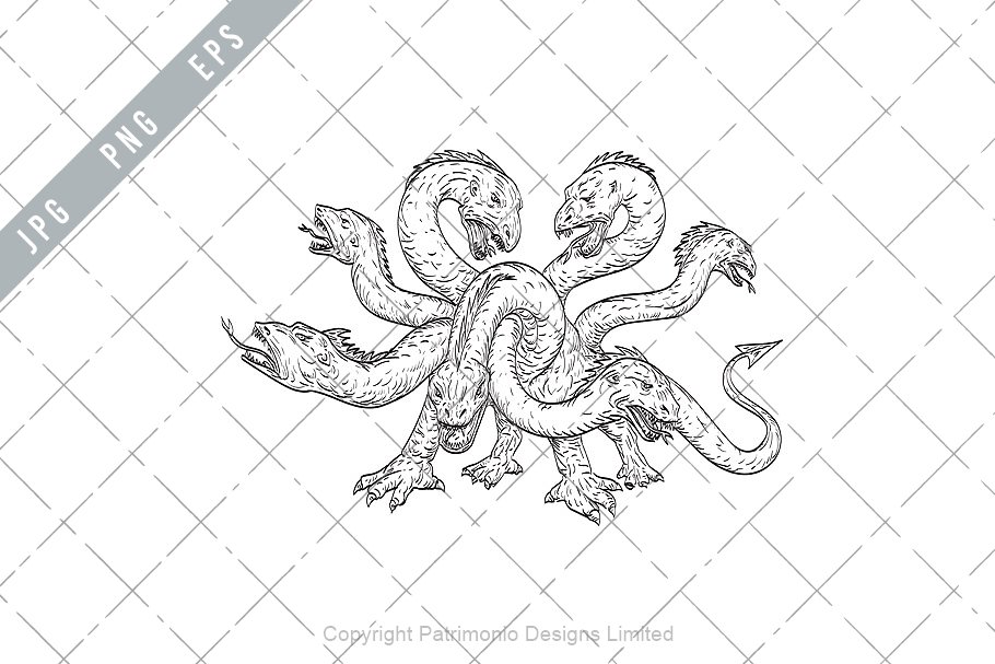 Herensuge a Mythical Dragon in Basque Mythology Drawing EPS (1650489 ...