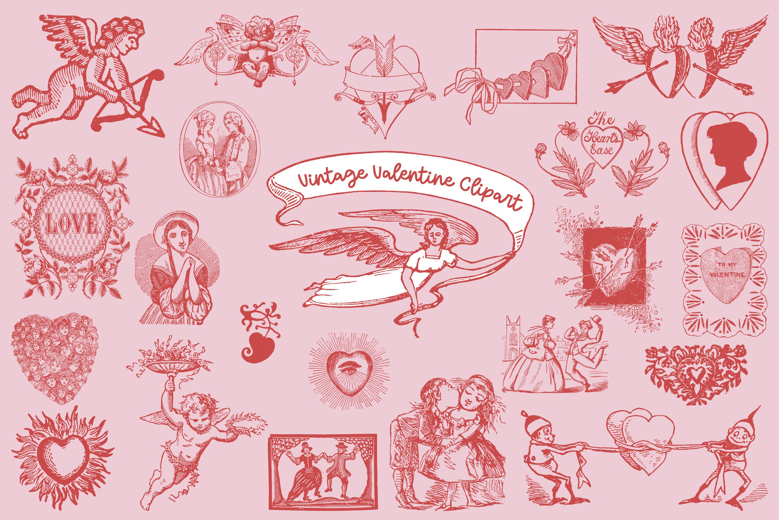 Retro Valentine Clip Art