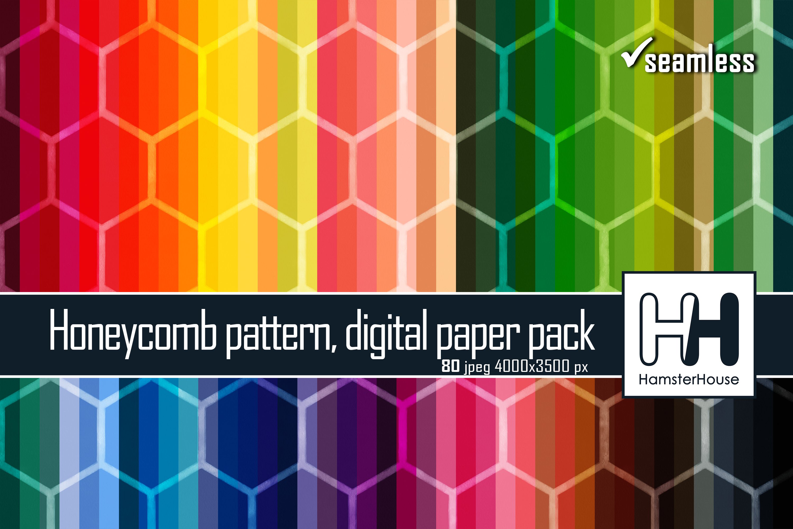 Honeycomb pattern digital paper pack, 80 colors (1856249) | Patterns ...
