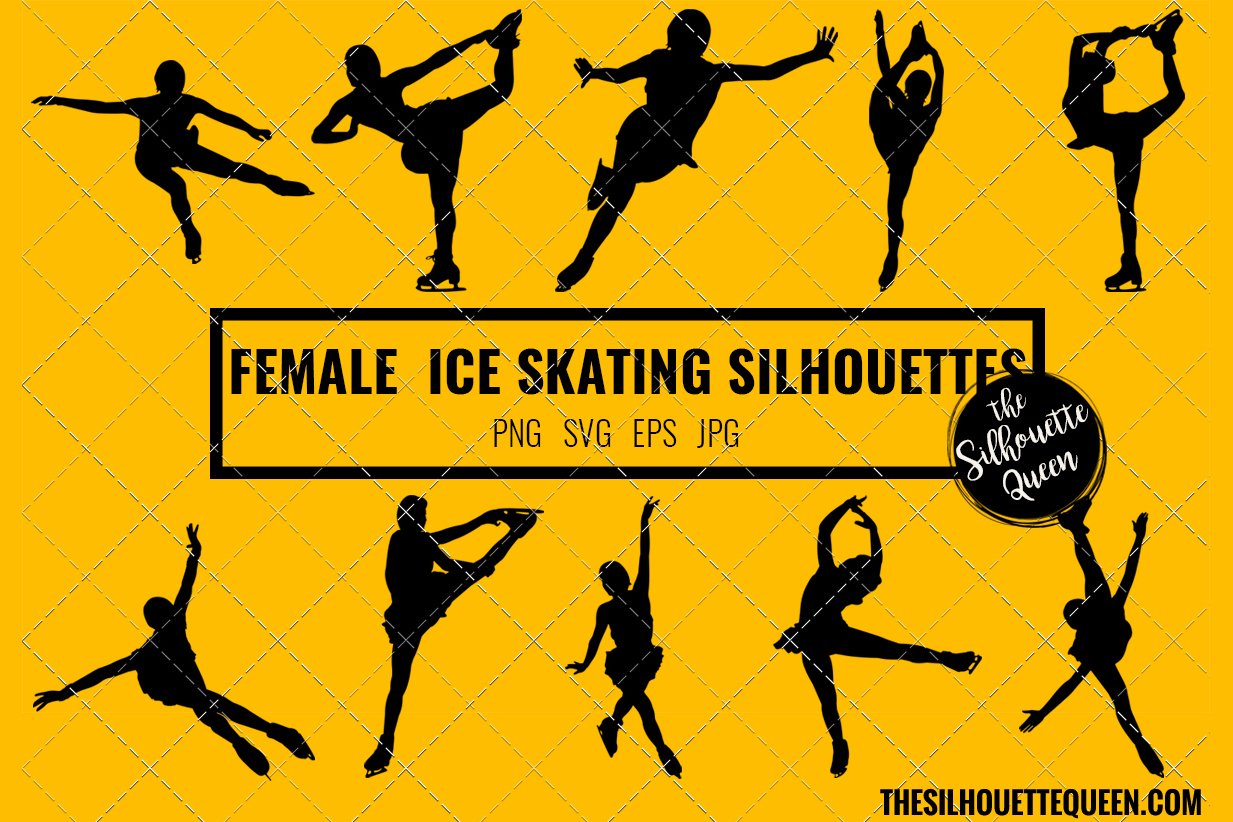 Christmas Ice Skater Silhouette