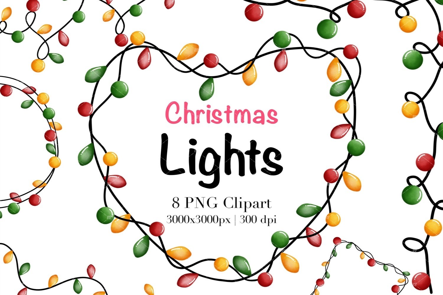 Clipart Christmas Lights Borders