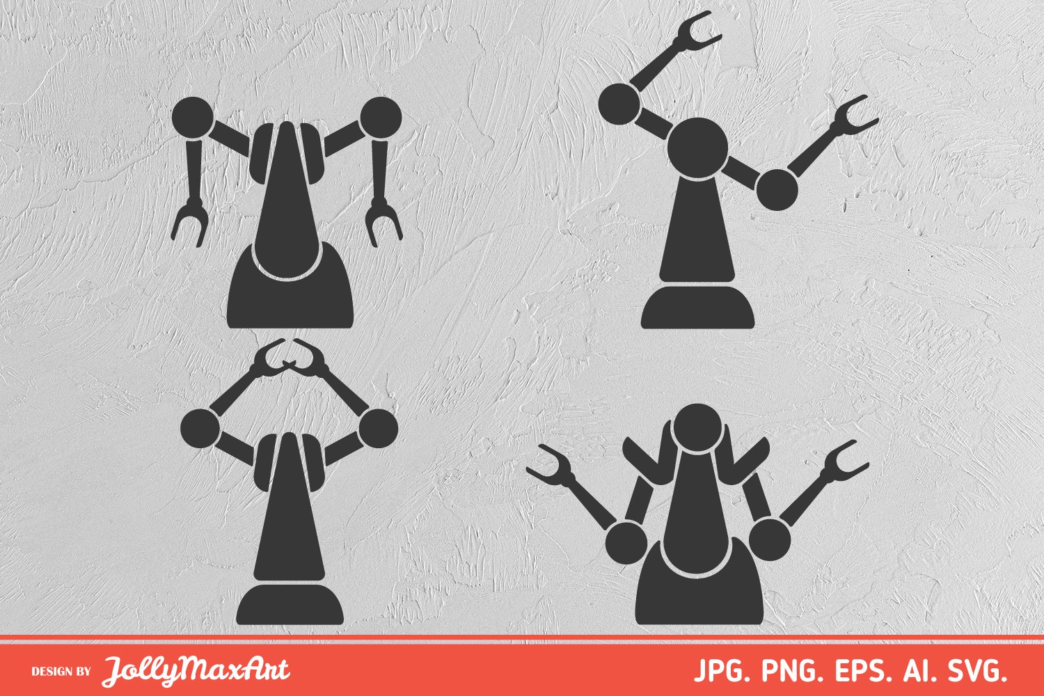 Industrial Robot Bundle SVG. Robot PNG