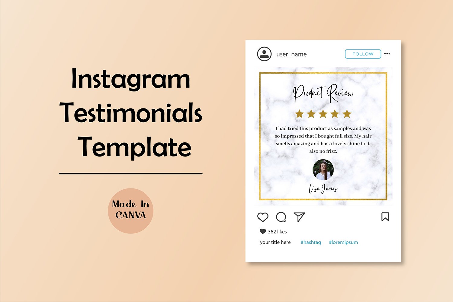 Instagram Testimonial Post for Canva (1448787) | Canva Templates ...