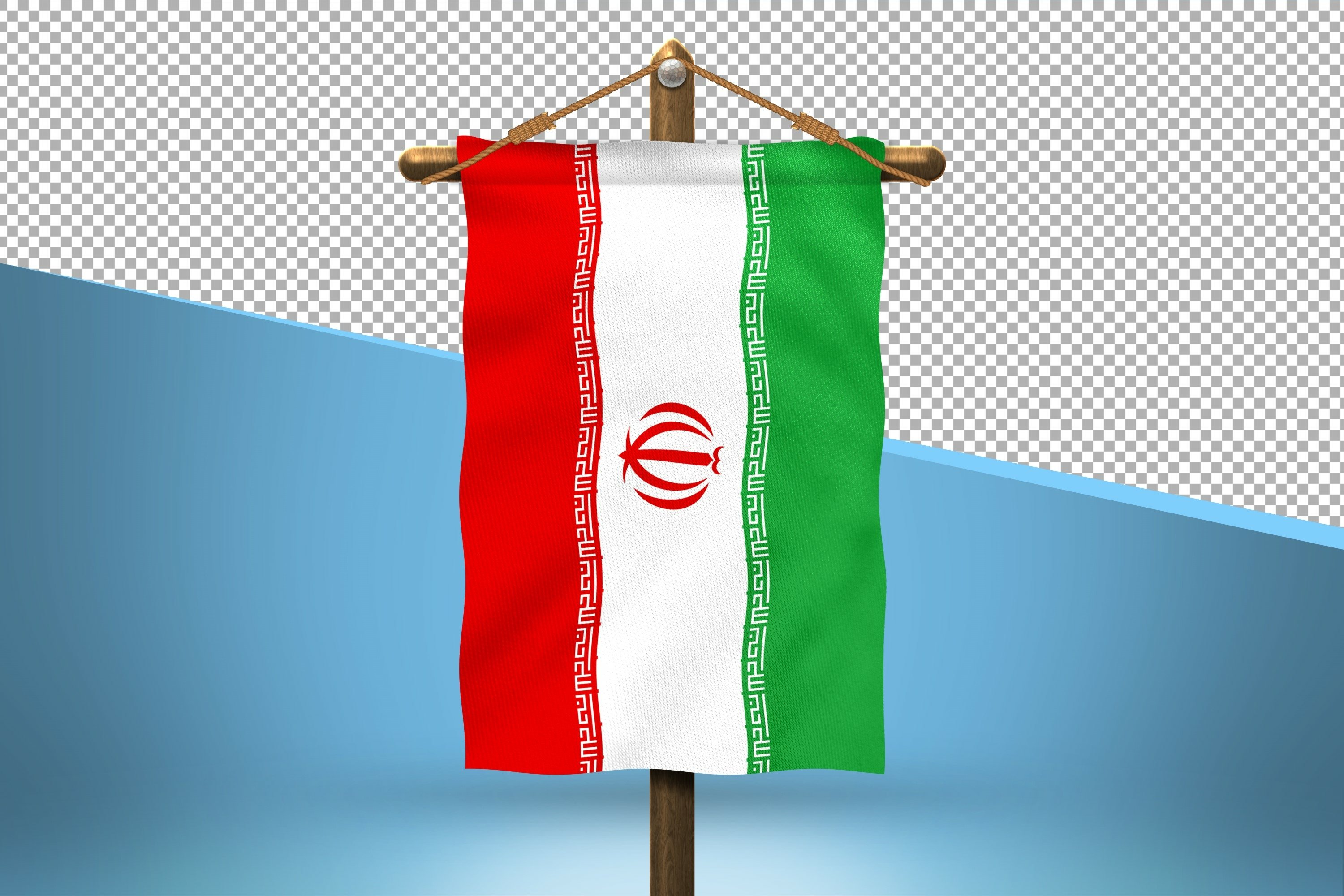 Iran Hang Flag Design Background (1856655) | Illustrations | Design Bundles