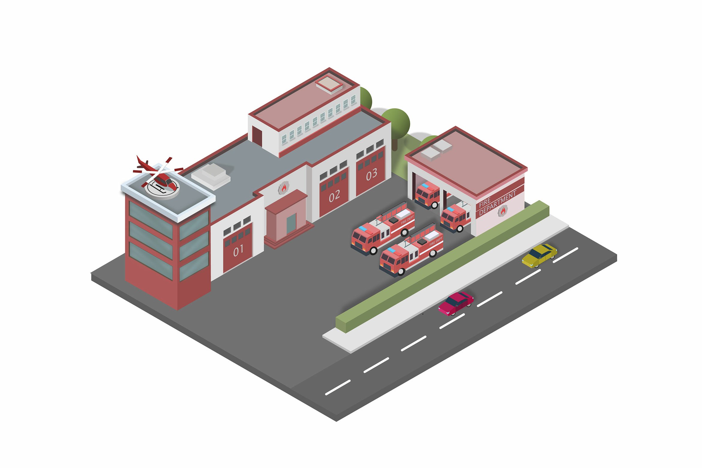 Isometric Fire Department - Illustration KA (1435760) | Illustrations ...