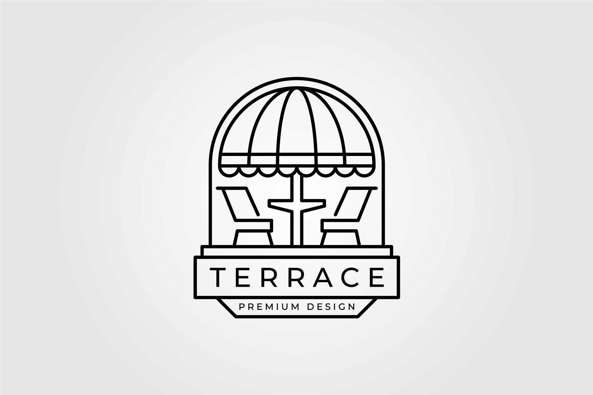 terrace cafe balcony logo line art vector symbol (1824420) | Logos ...
