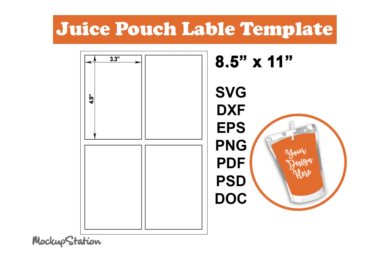Juice Pouch Bag Label Template Chip Bag Template Instant Download Juice Pouch Bag Label Template Chip Bag Template Instant Download