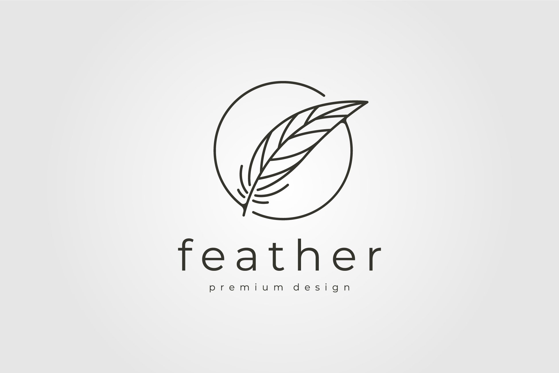 feather circle logo vector line art minimal symbol (1820622) | Logos ...