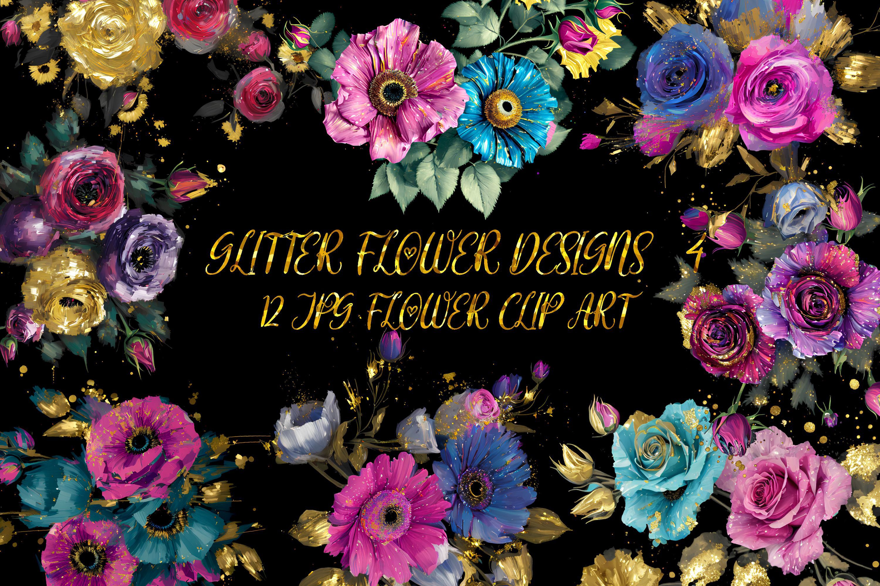 Purple Glitter Flower