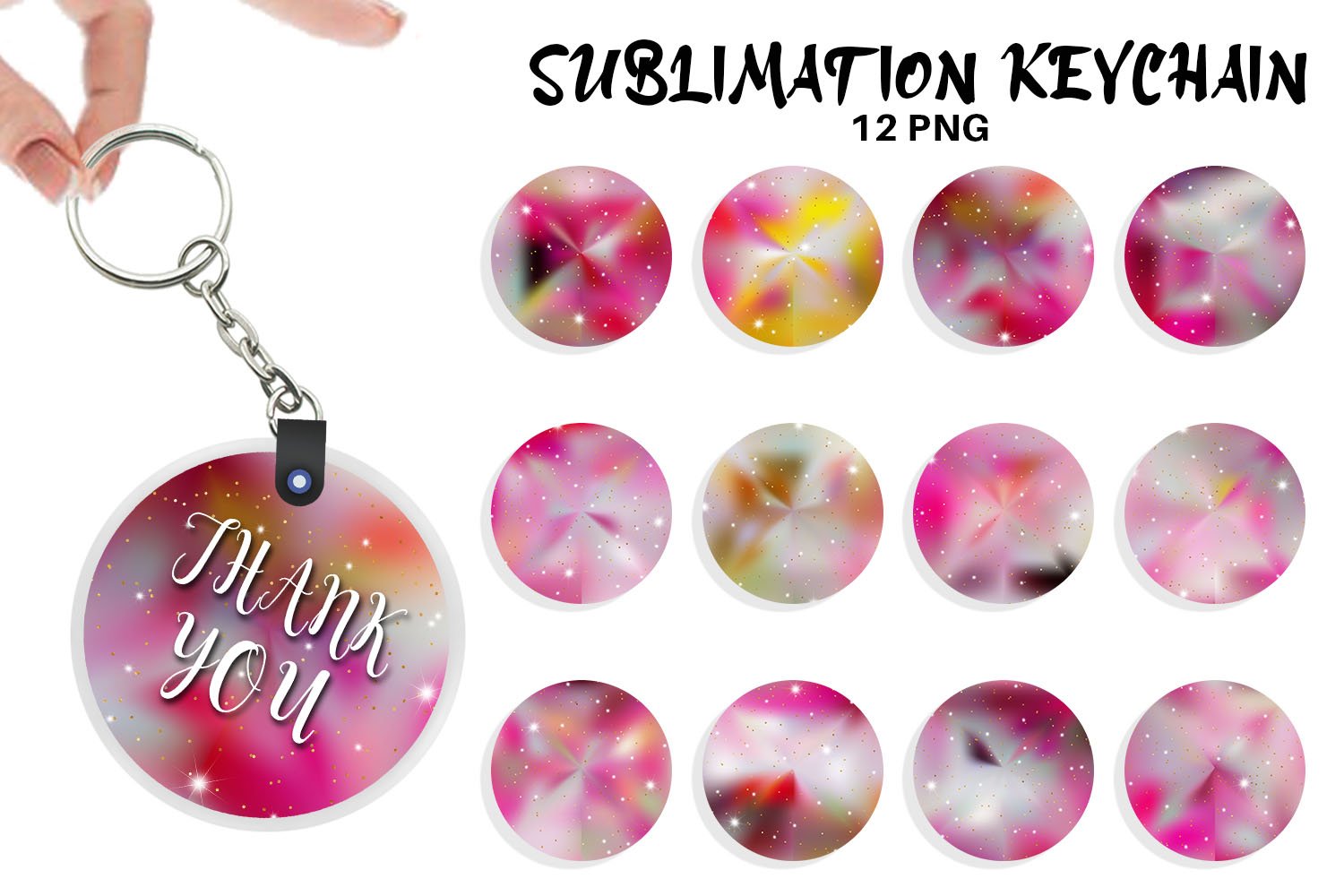 12 Bundle Keychain Sublimation Designs