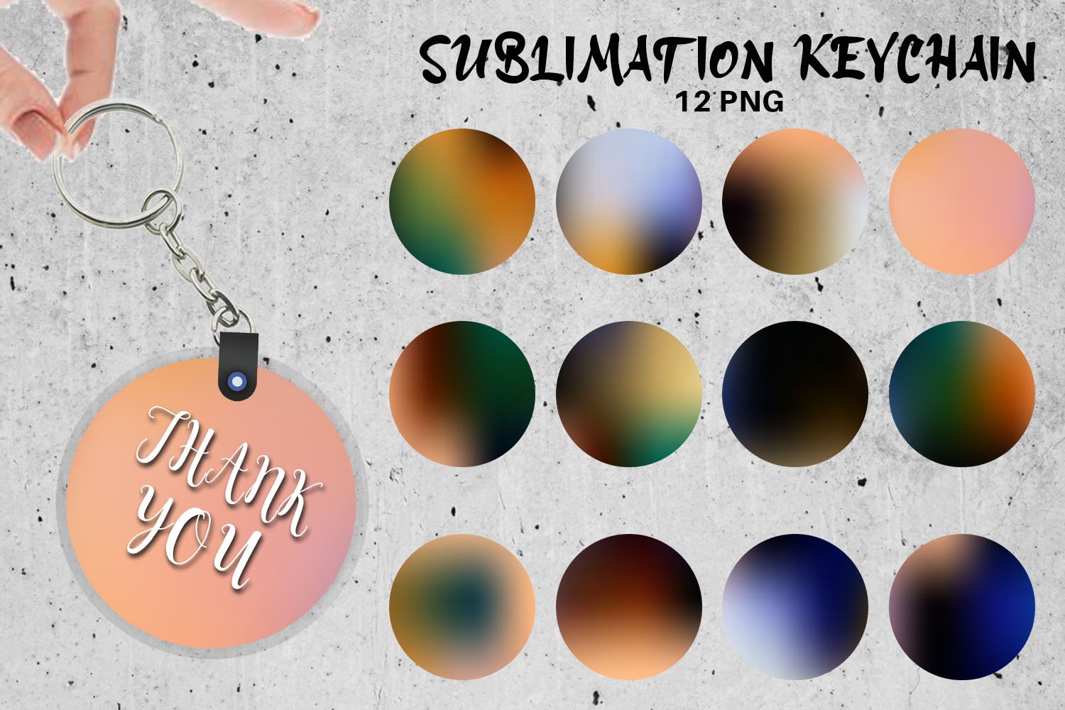 12 Bundle Keychain Sublimation Designs