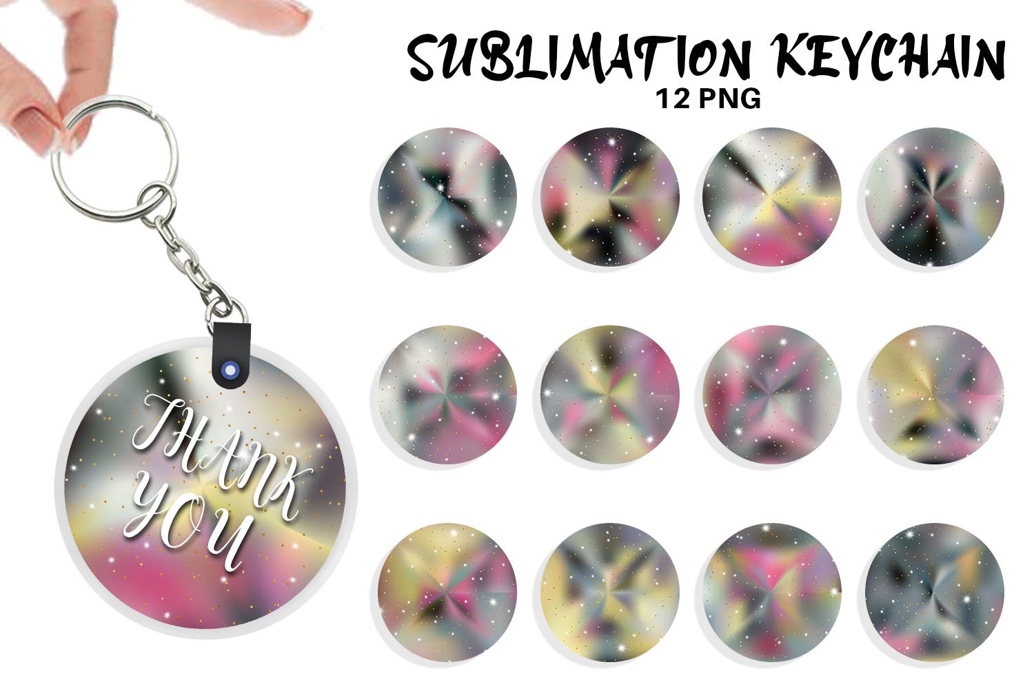 12 Bundle Keychain Sublimation Designs