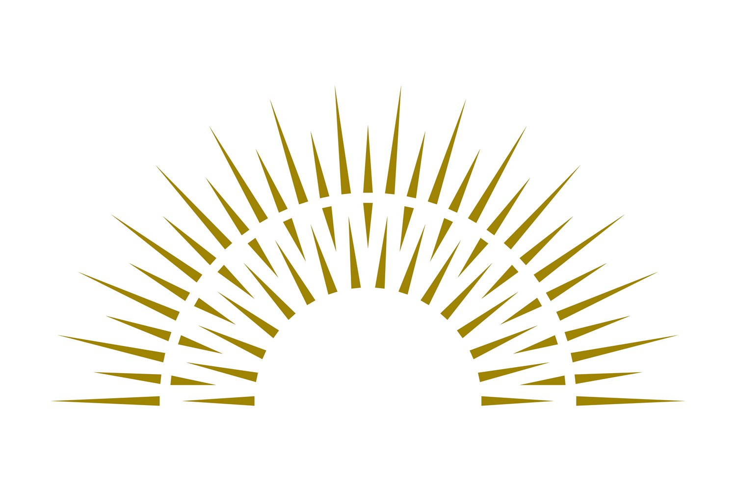 Half Sun Rays Clipart Black And White