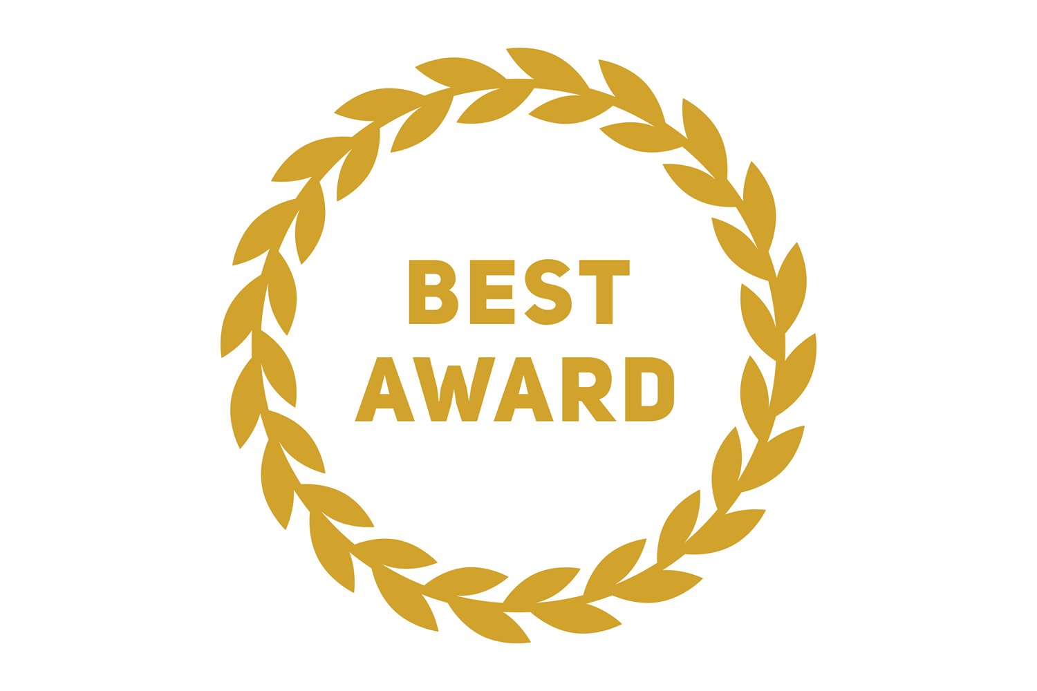 Best award label. Golden laurel wreath badge (1821419) | Illustrations ...