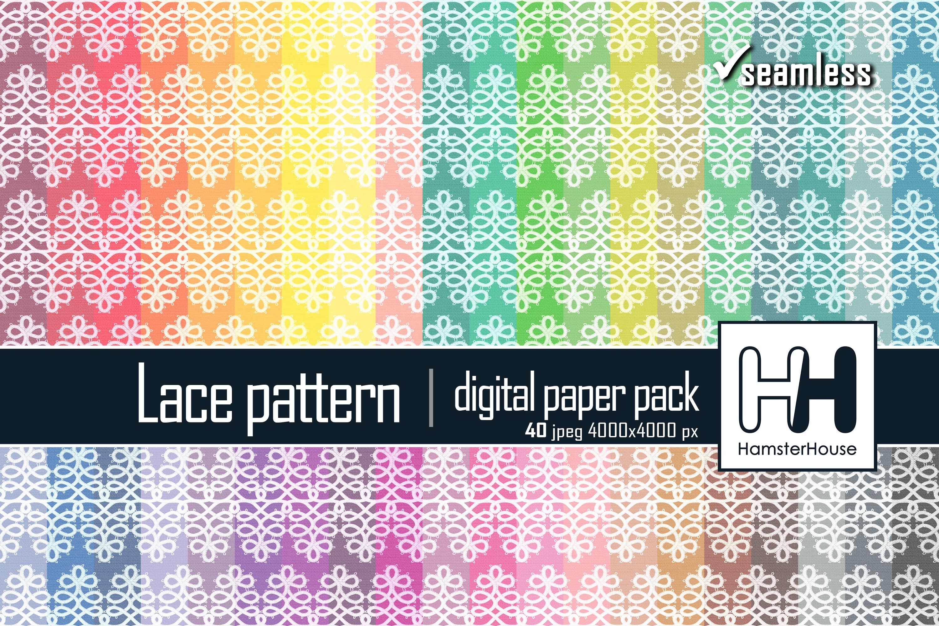 Lace pattern digital paper pack, 40 colors (1837940) | Patterns ...