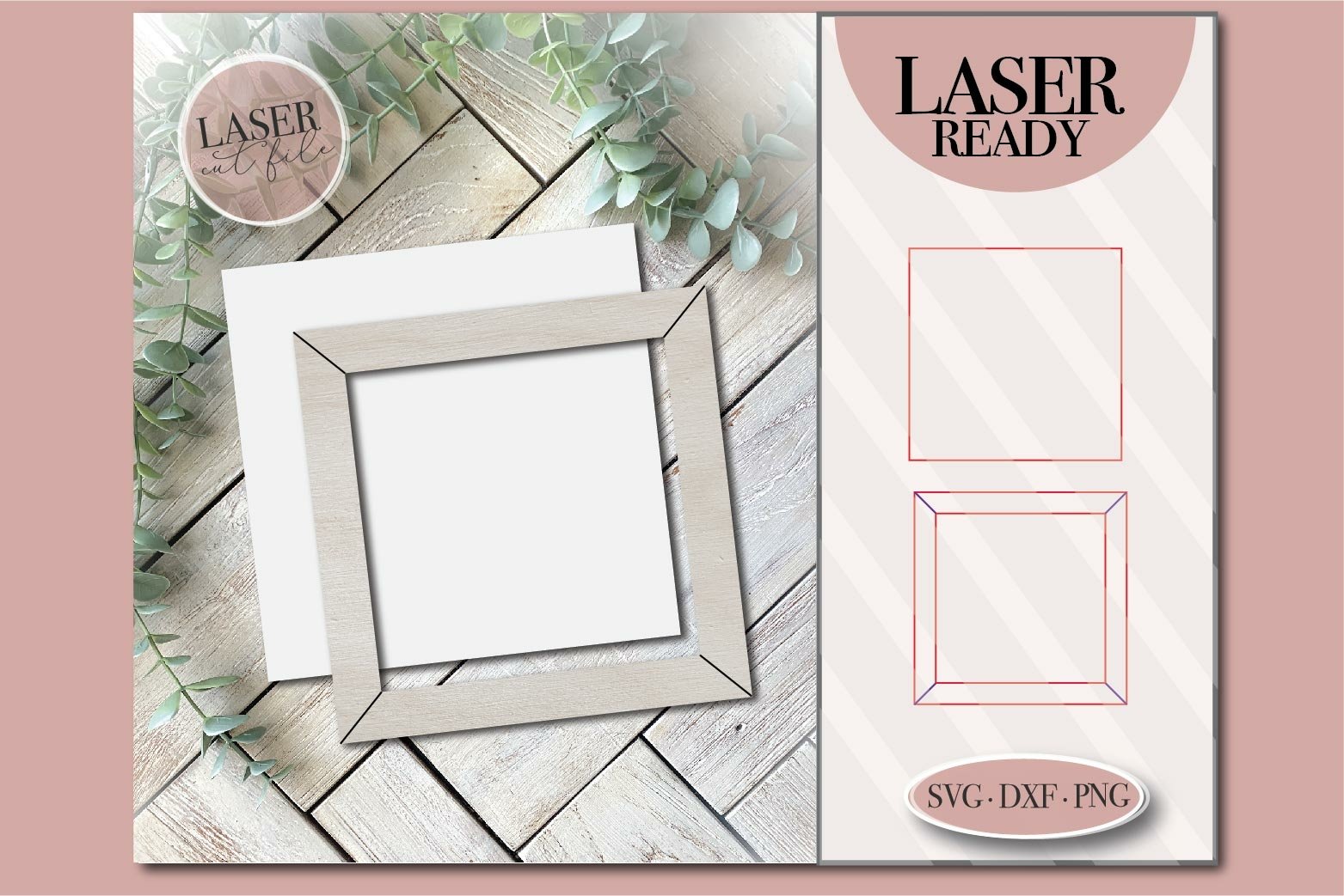 Square Frame Laser Cut svg, Picture Frame svg, Blank Frame