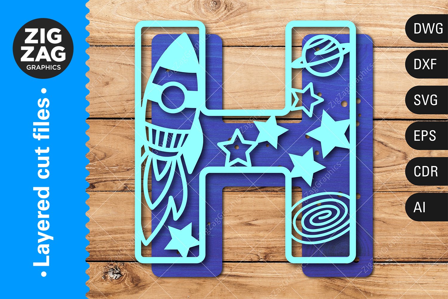 Decorative Letter H Red