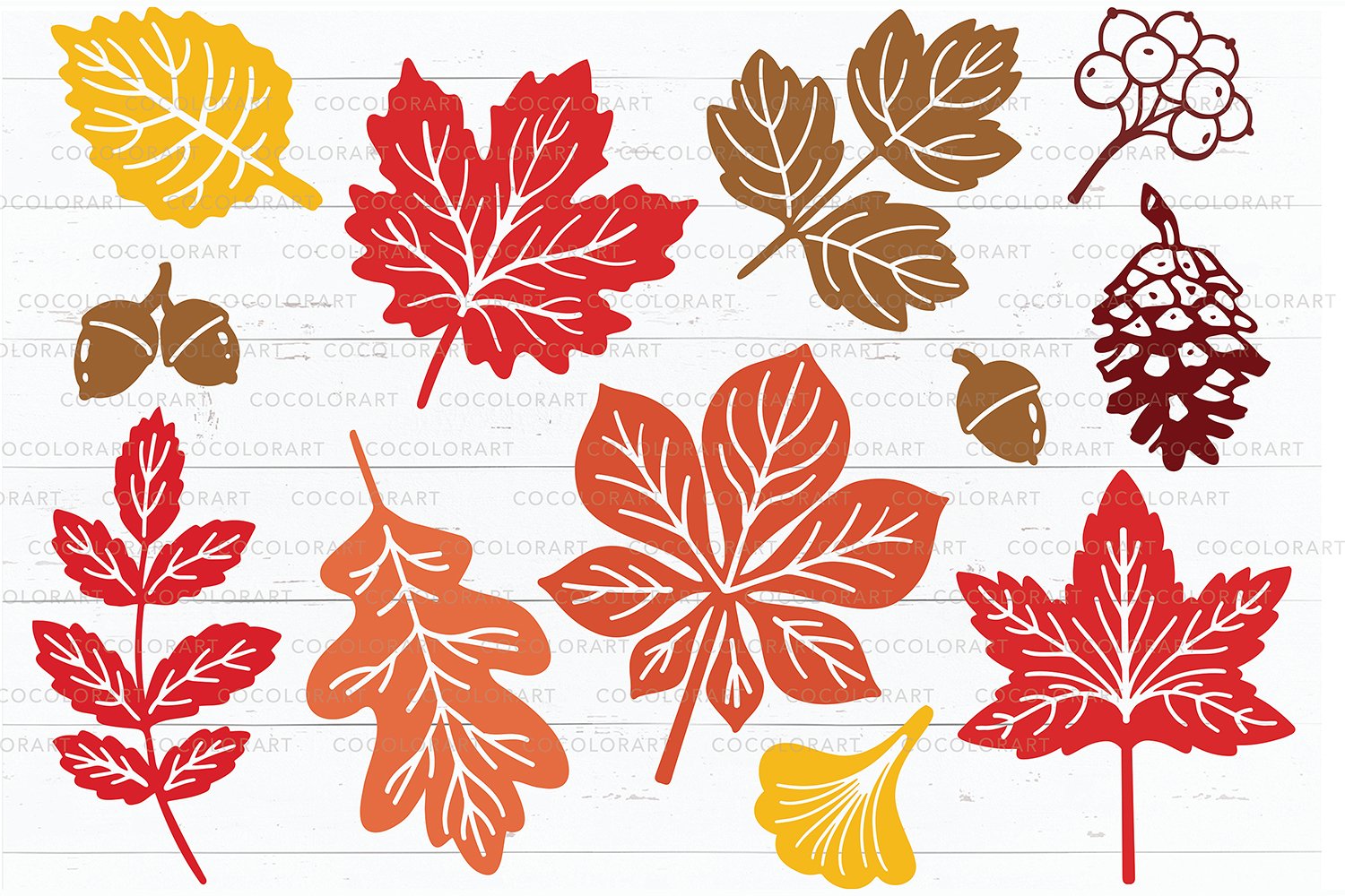 Red Fall Leaves Clipart