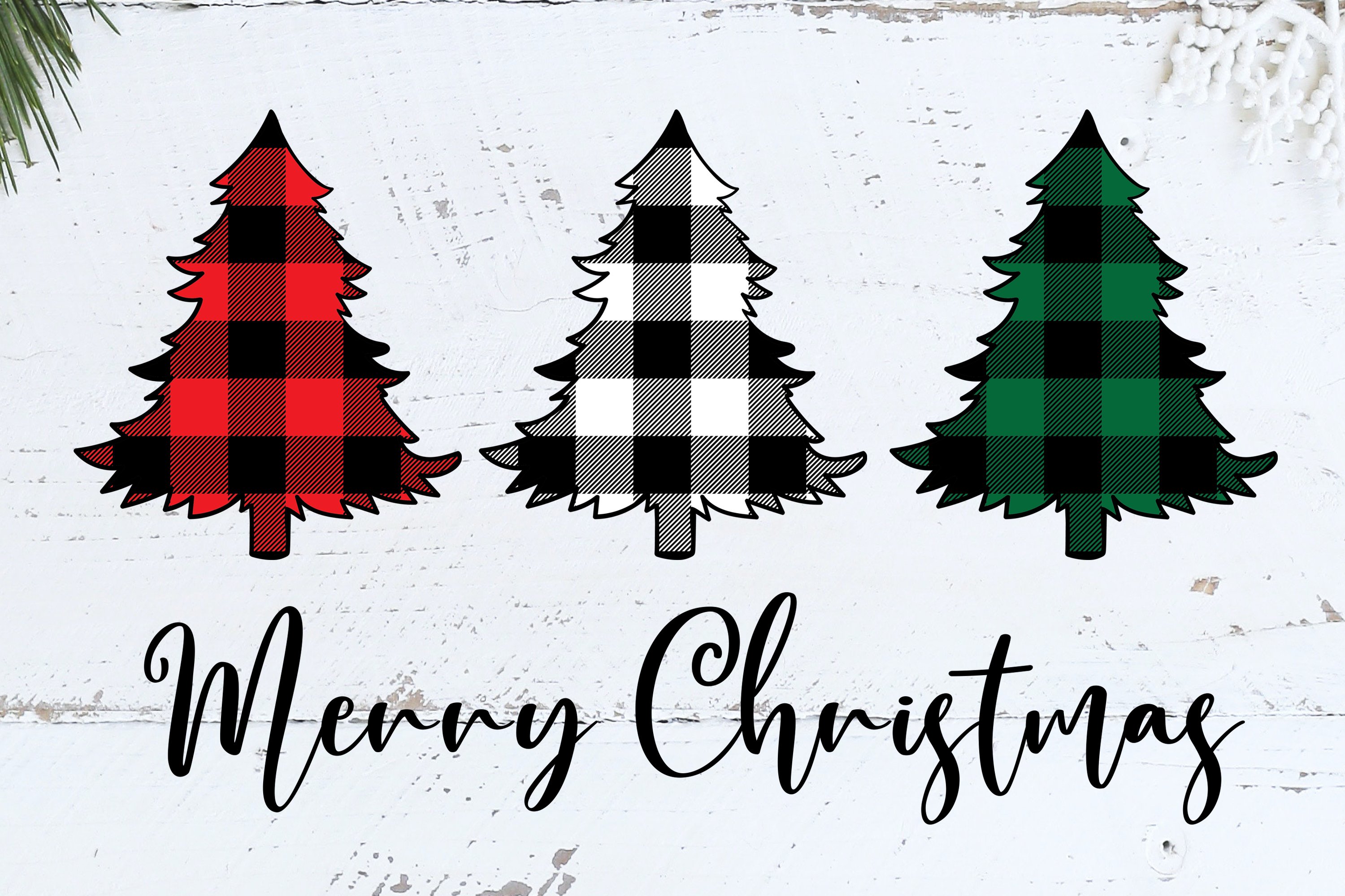 Buffalo Plaid Tree Clip Art