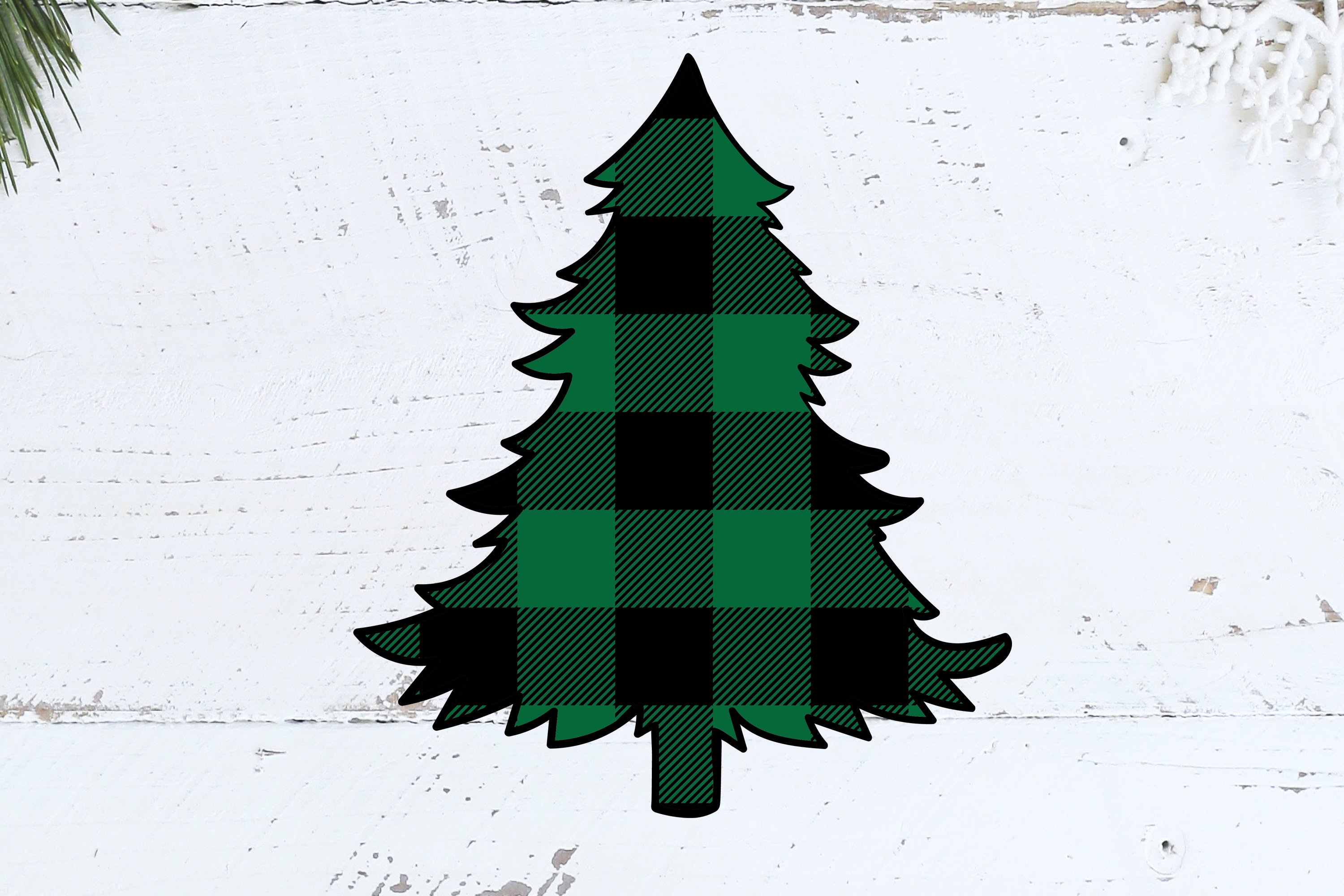 Buffalo Plaid Tree Clip Art