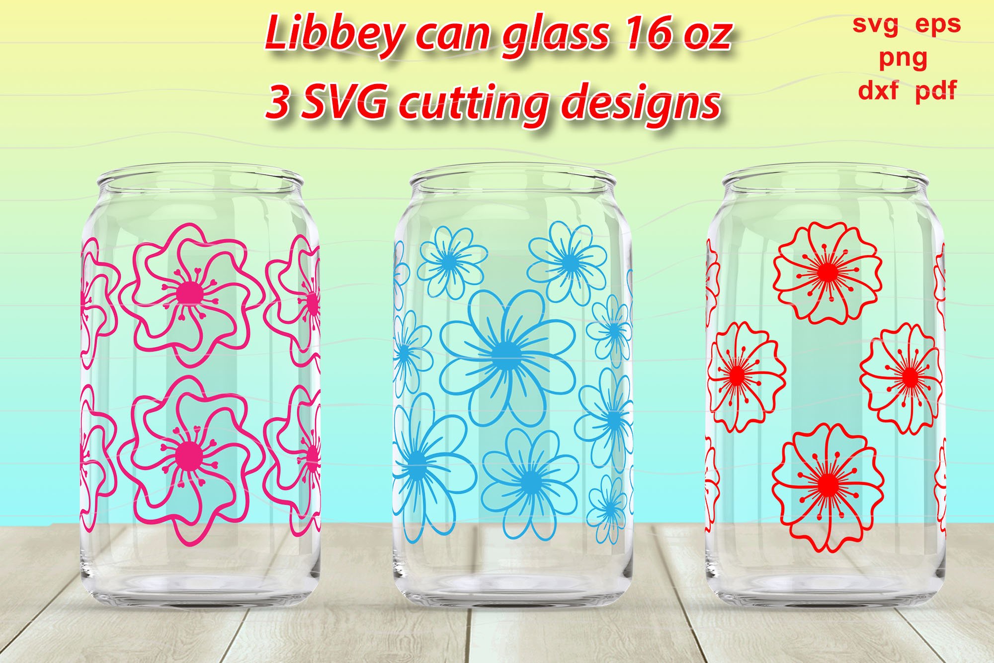 Can Glass Daisy Skull Svg Daisy Can Glass Wrap Libbey 16oz Can Shaped Glass Svg File Cup Wrap