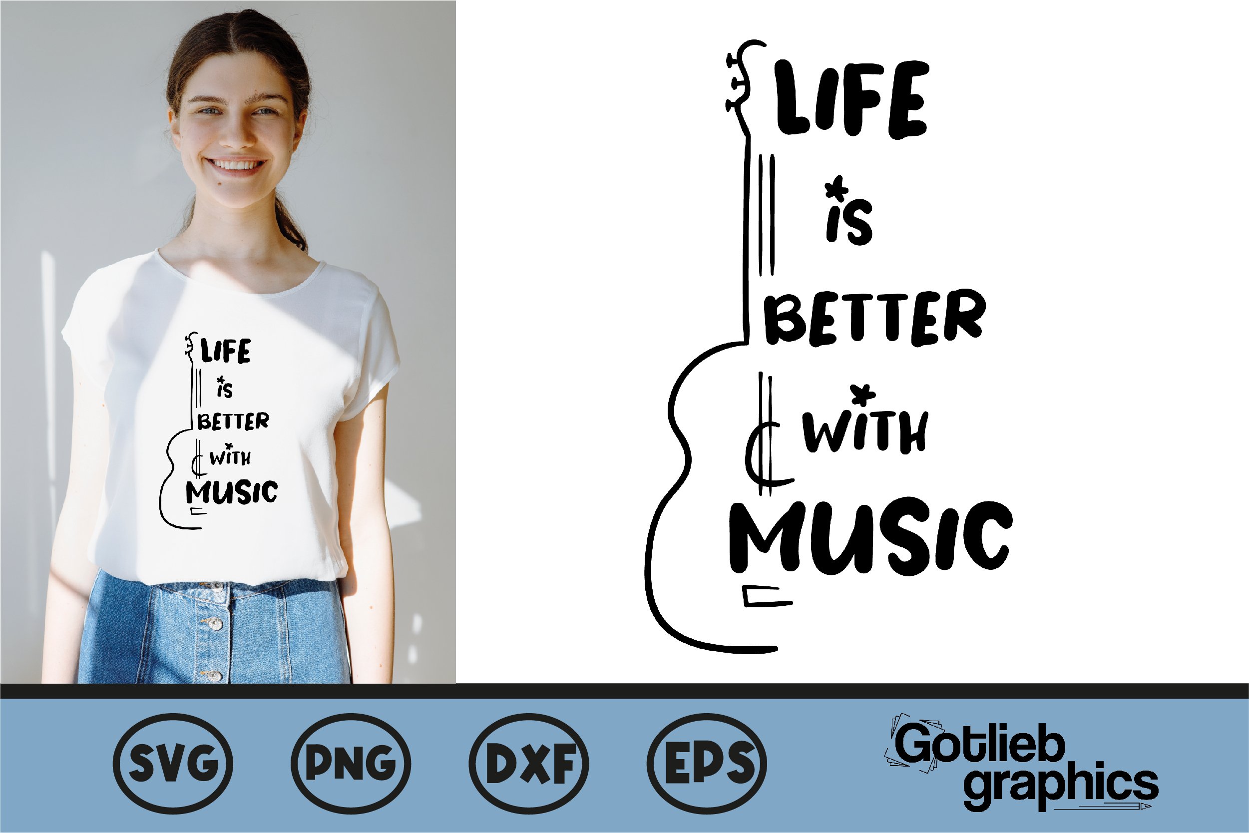 Life is Better with Music SVG, Music quote SVG