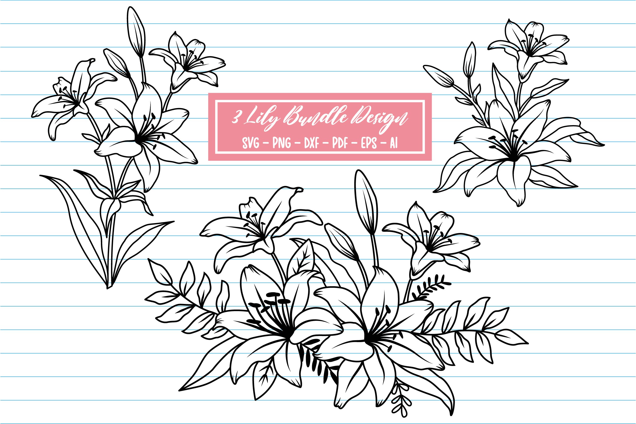 Lily Outline Designs