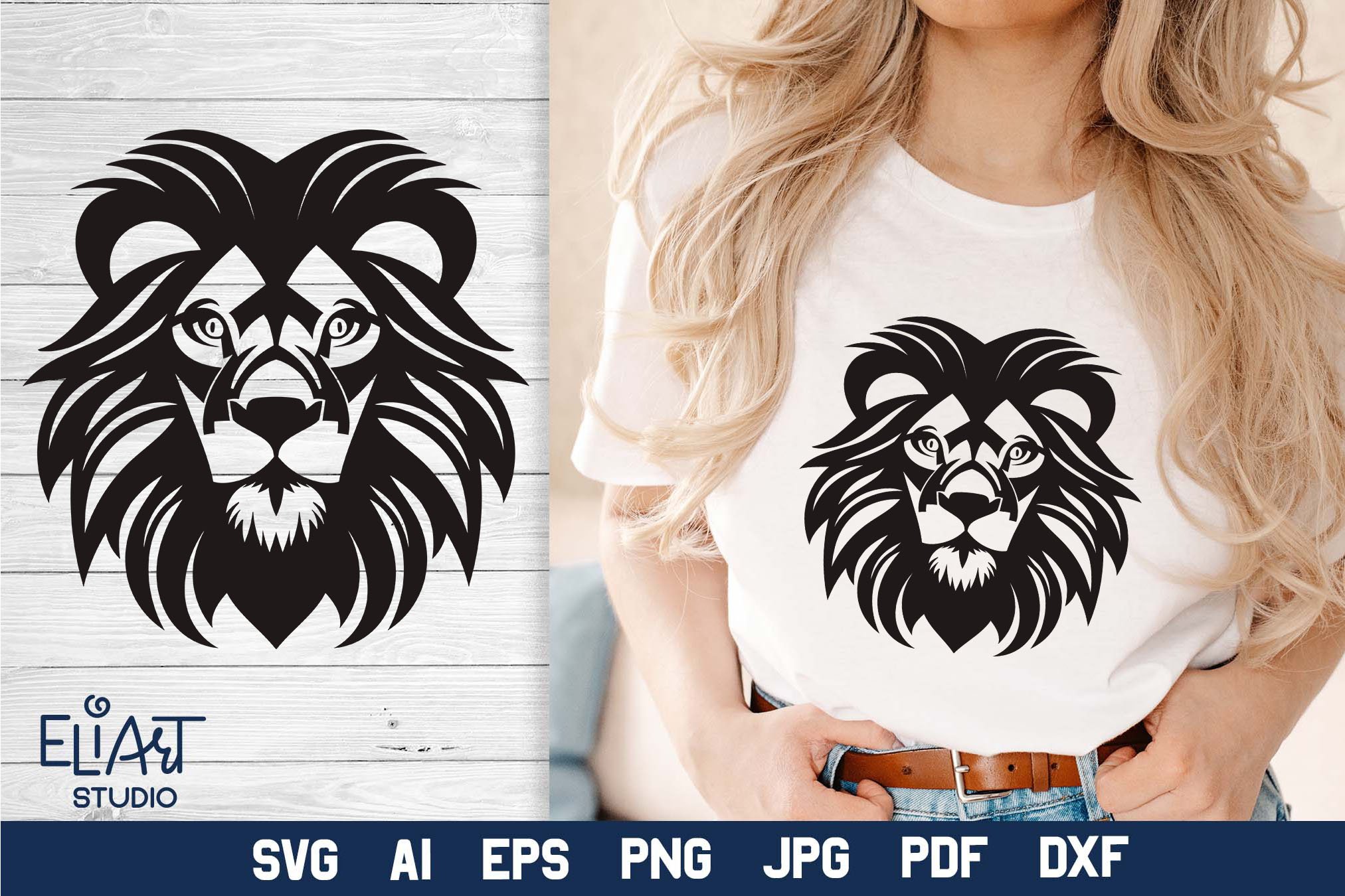 Lion Face Silhouette