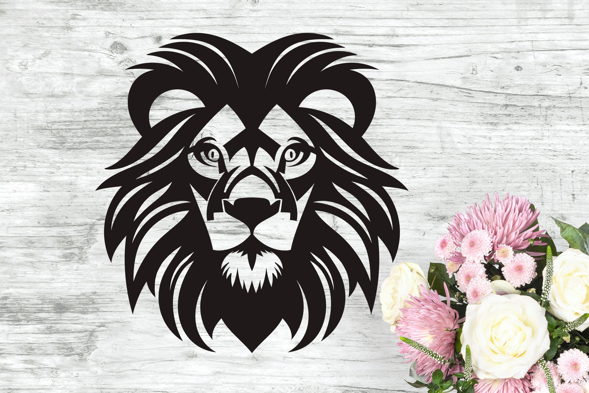 Lion Face Silhouette