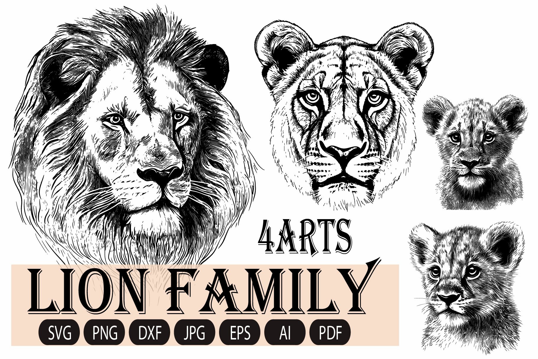 Lion Family Vector