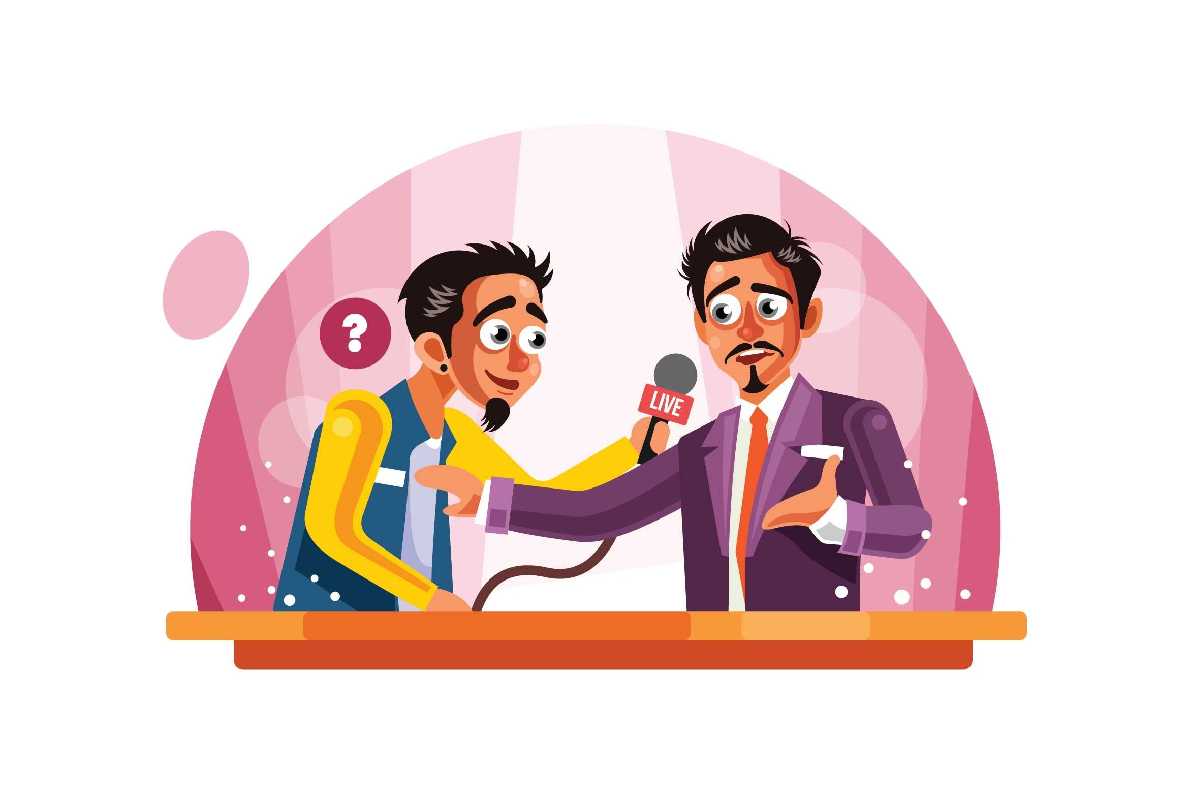 Live Interview with Politicians Illustration (2242833) | Illustrations ...