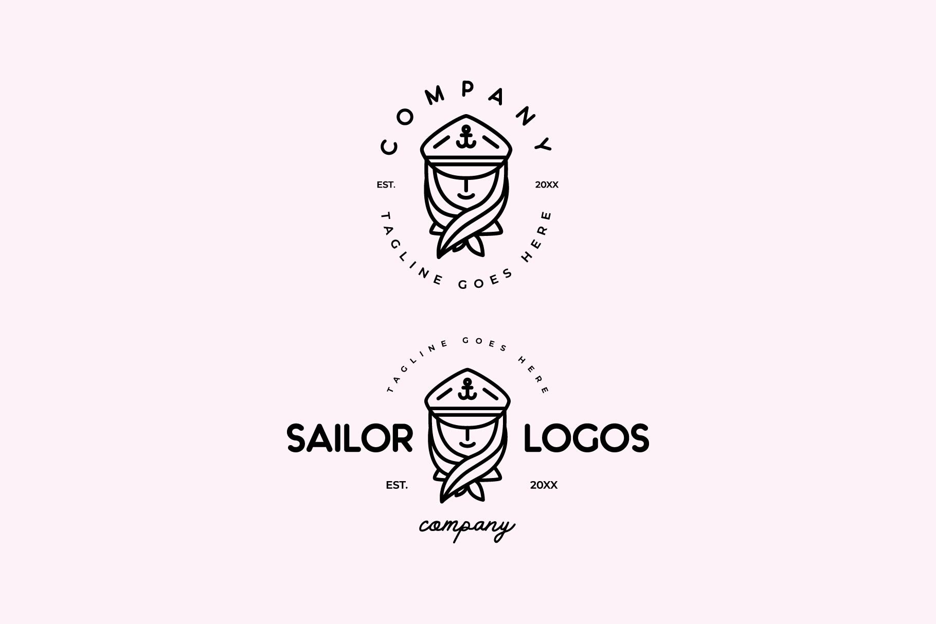 sailor girl logo (1386459) | Logos | Design Bundles