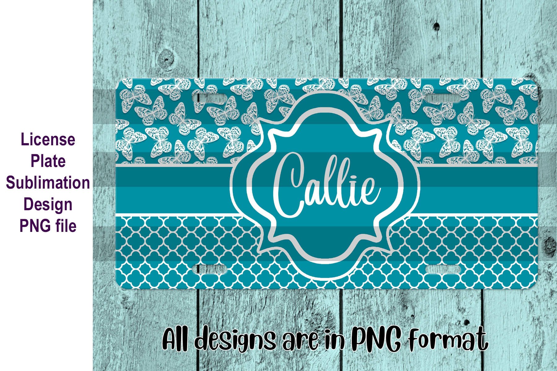 Teal Quatrefoil Pattern