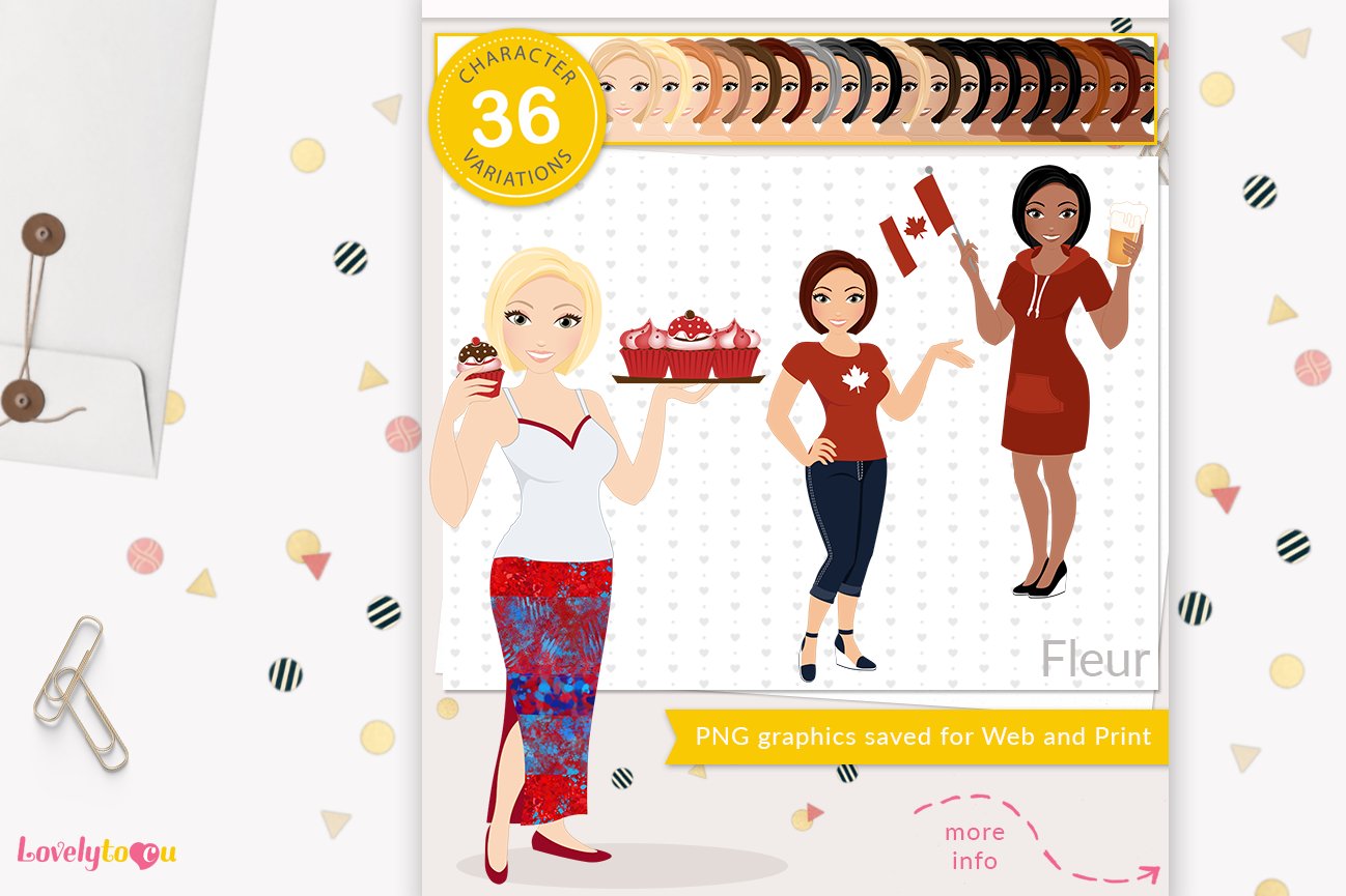 Canada Day woman, avatar clipart, canadian LVA20 Fleur (1423719 ...