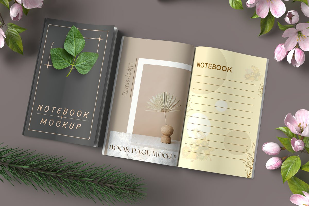 Kdp open and closed book mockup | PSD and JPG