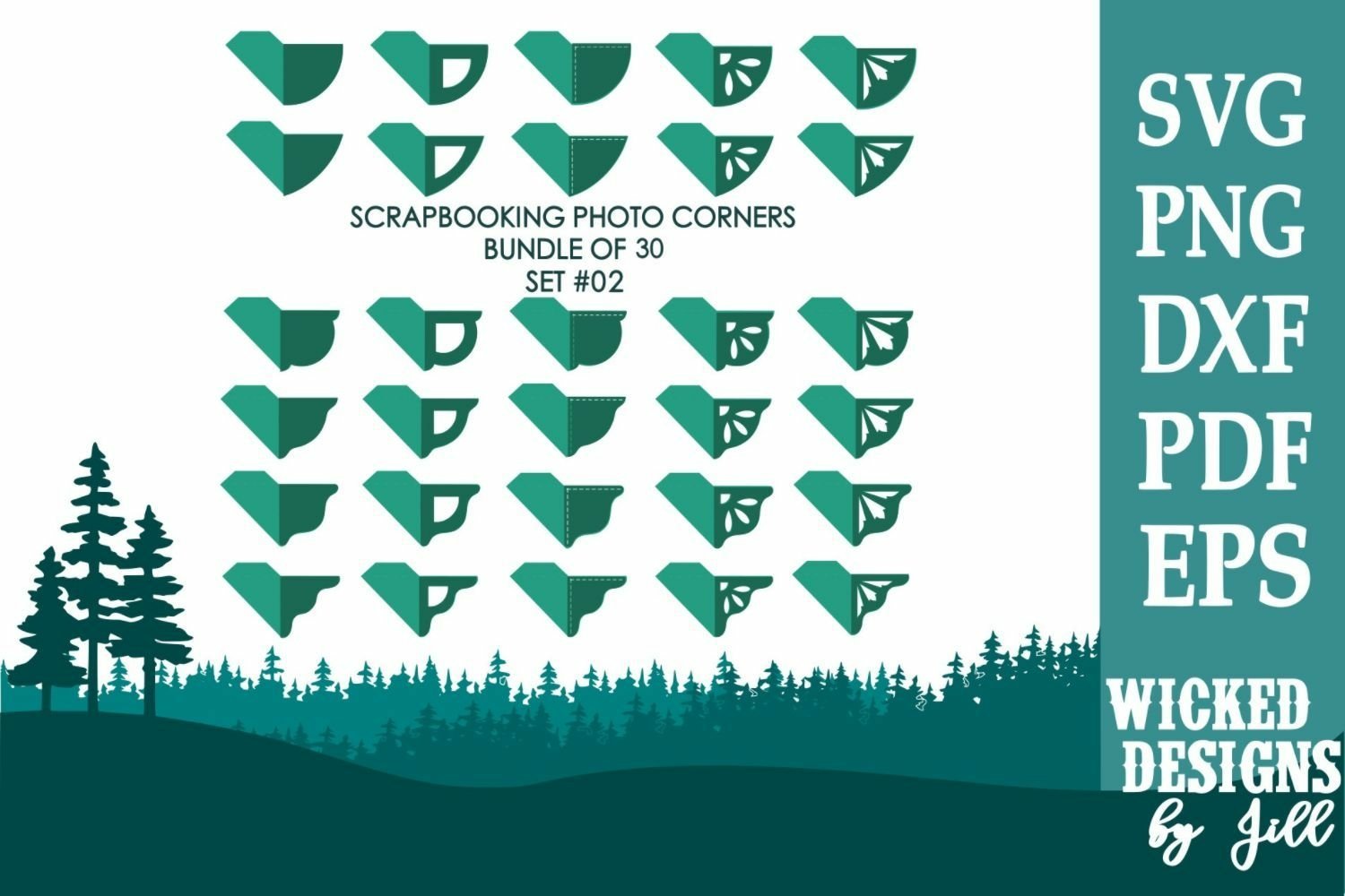 PHOTO CORNERS BUNDLE #02 SVG Cut File SCRAPBOOKING PAPER