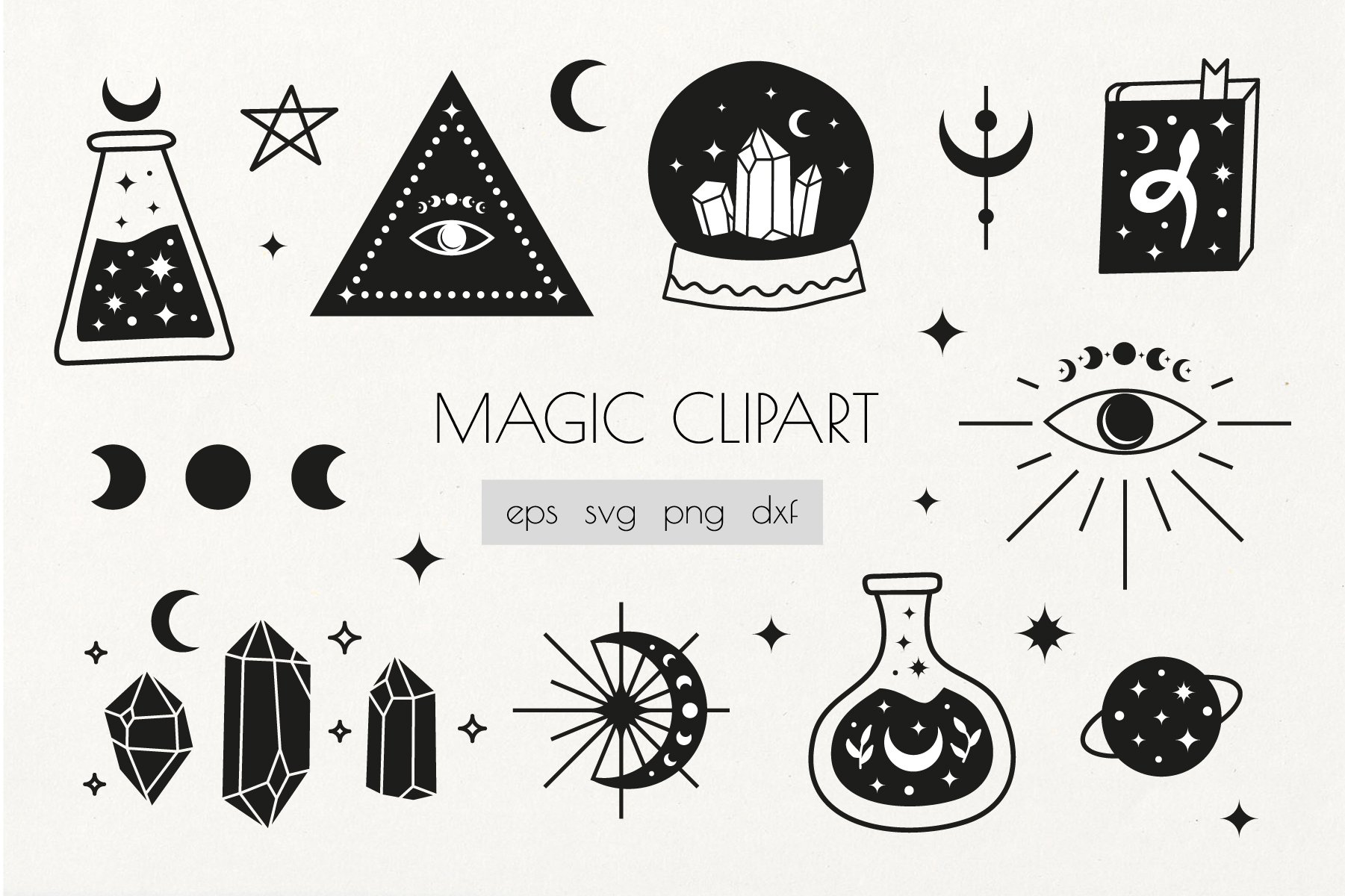 Boho magic clipart. (1796916) | SVGs | Design Bundles