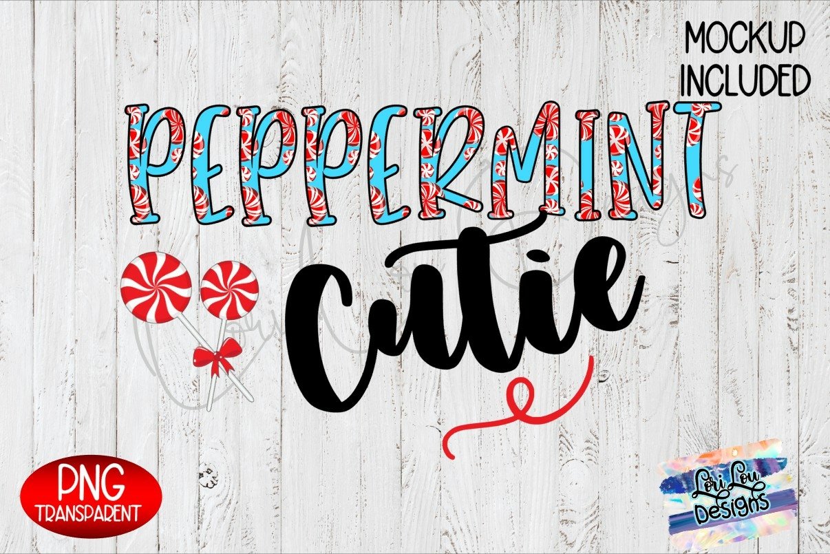 Peppermint Cutie Christmas Printable PNG