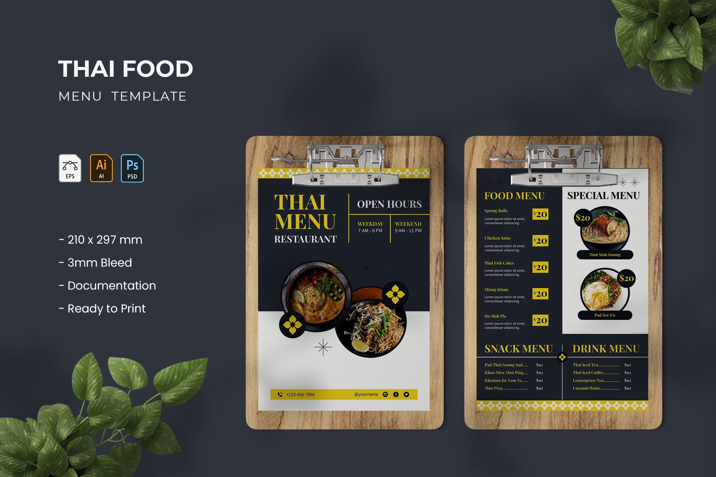 Thai Food Menu Design