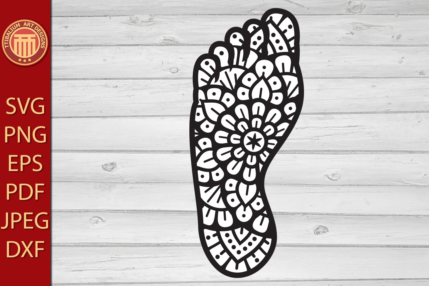 Mandala Foot - eps, jpg, dxf, svg, pdf, png files